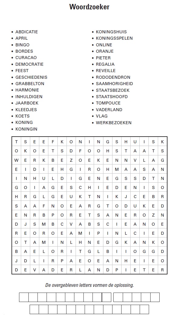 Abbenes Online - Koningsdag puzzel